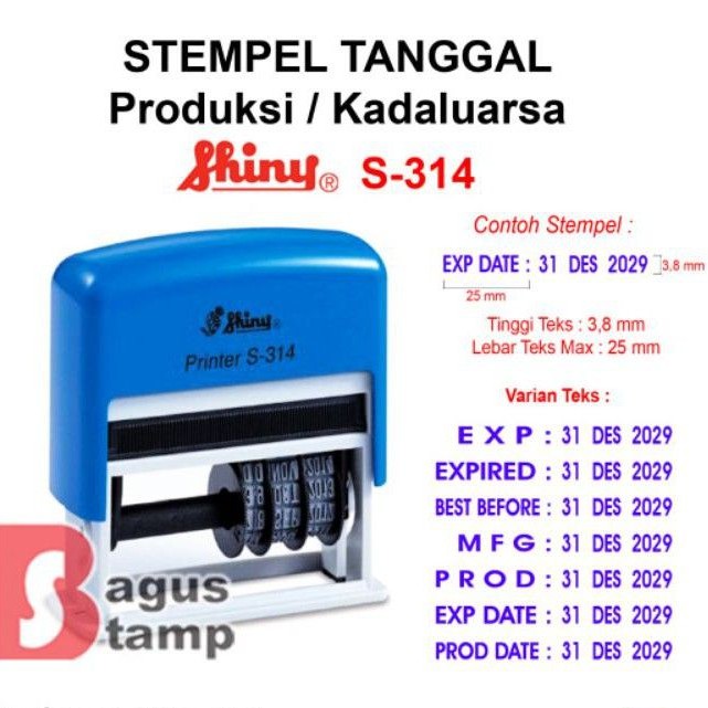 Jual Stempel Tanggal Expired Kadaluarsa Produksi Best Before MFG Self ...