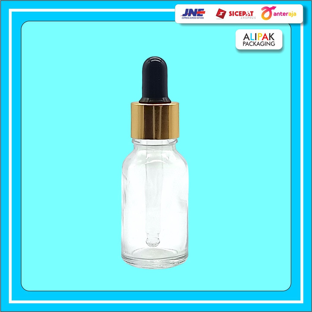 Jual BOTOL PIPET KACA 15ml BENING TEBAL Ring Emas | Shopee Indonesia