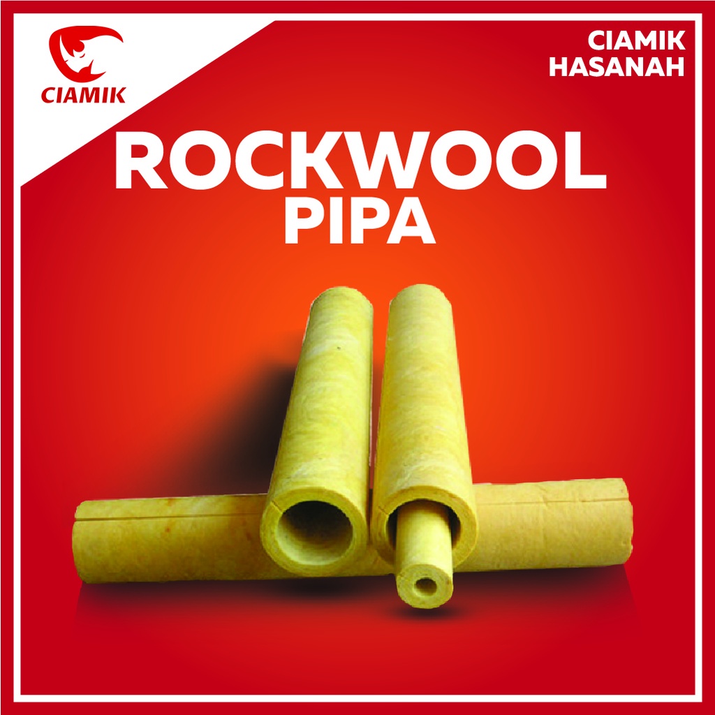 Jual Rockwool Pipe / Pipa Rockwool Tebal 1 Inch Diameter 2 1/2" , 3 ...