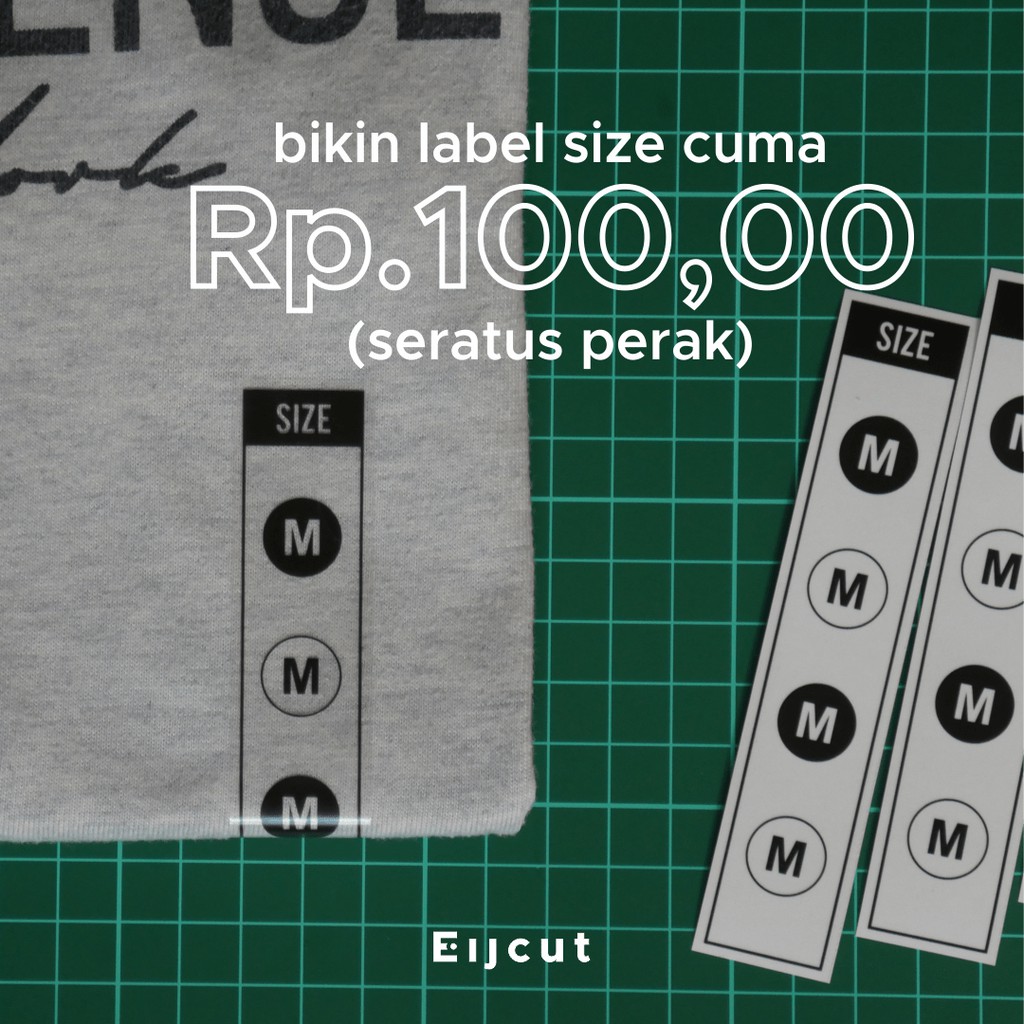 Jual Sticker Label Size Transparan untuk Kaos Baju Fashion 50pcs ...