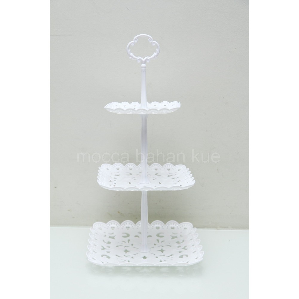 Jual tatakan kue susun 3 / tier cupcake cake [model bujursangkar] k ...