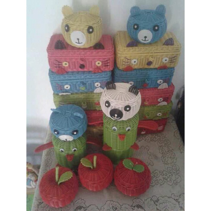 Jual tempat permen karakter rotan sintesis / tempat permen unik/ tempat ...