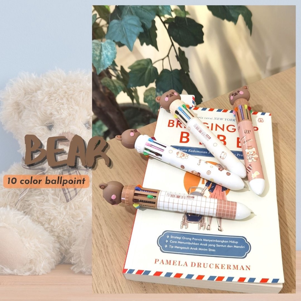 Jual Bandiaterra - A0995 Pulpen/Bolpen 10 Warna Motif kartun Bear Pena ...