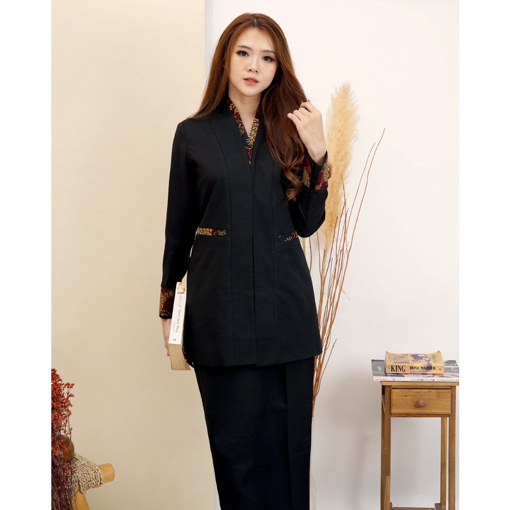 Jual Setelan Blazer PNS ASN Seragam PNS Pemda Baju Dinas Setelan Jas PDH Wanita - 5001 Hitam ...