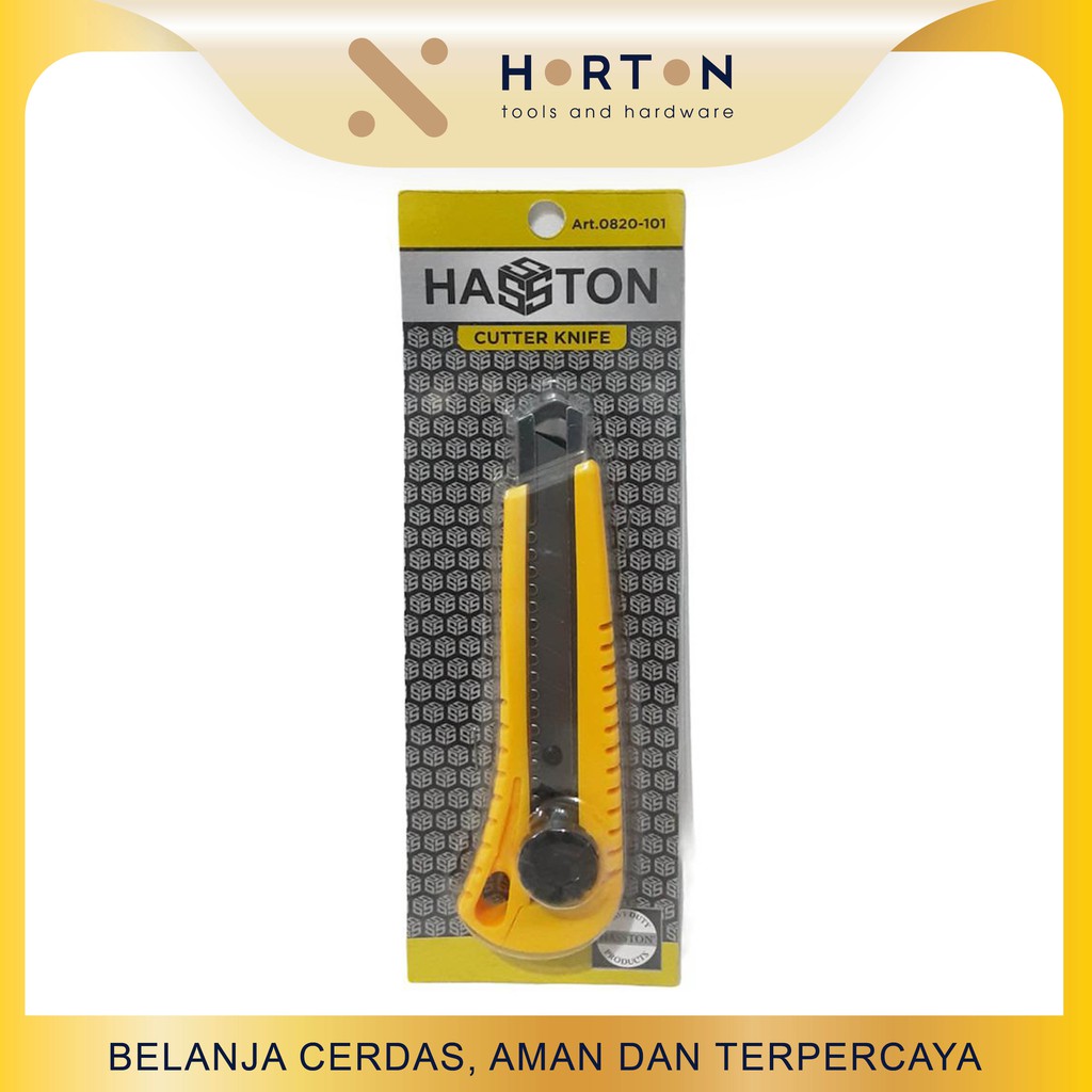Jual HASSTON PROHEX Pisau Cutter Handle Plastik Warna Kuning 18mm (0820 ...