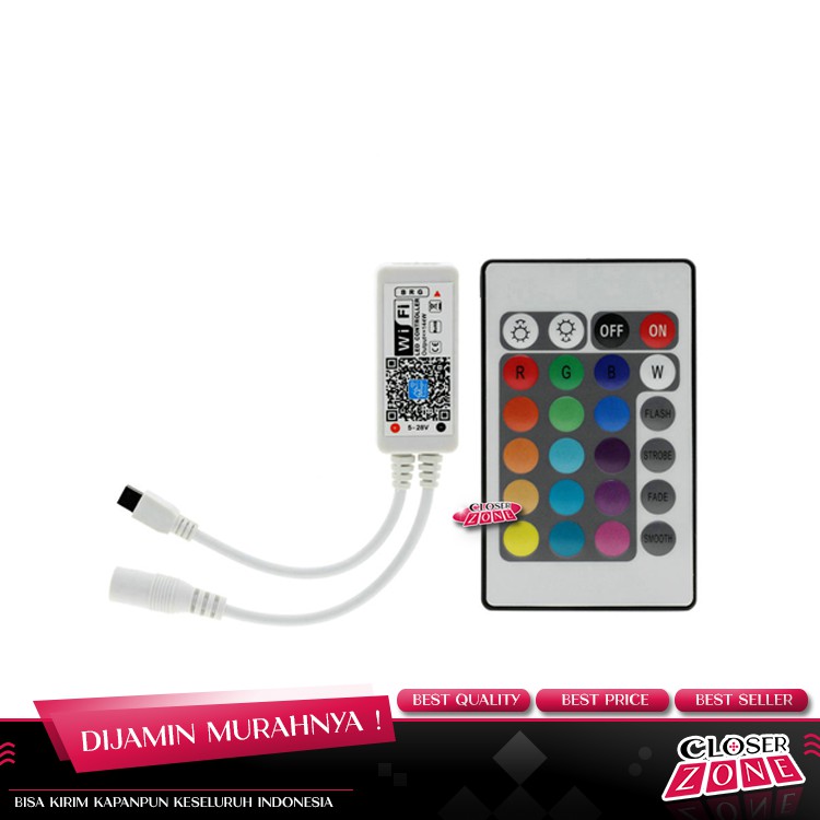 Jual Mini Wifi Controller + 24Key IR Remote Lampu LED RGB - White ...