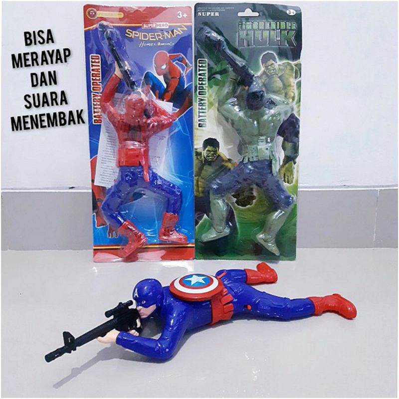 Jual Mainan Tentara Merayap Figur Avengers - Boneka Robot Batre ...
