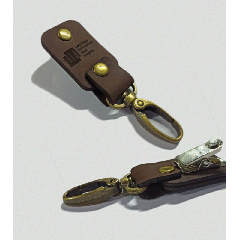 Jual clip saku id card holder kulit name tag kulit custom | Shopee ...