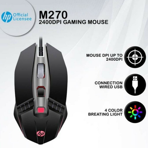 Jual Mouse Gaming HP M270 2400DPI RGB Macro Programmable | Shopee Indonesia