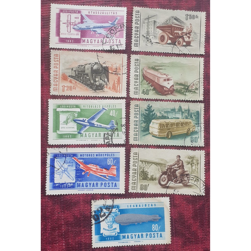 Jual PERANGKO LAMA MAGYAR POSTA SERI TRANSPORTASI DAN OLIMPIADE 1952 ...