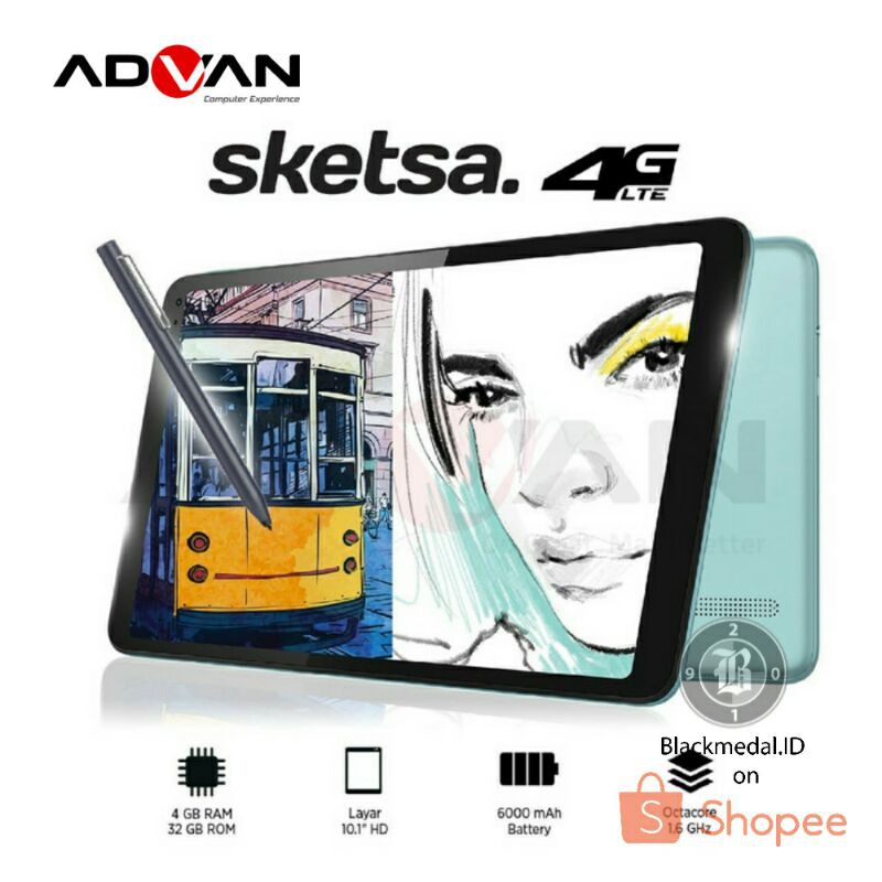 Jual Tablet Advan 10 Inch Sketsa Ram 4 GB Octa Core G-Sensor | Shopee ...