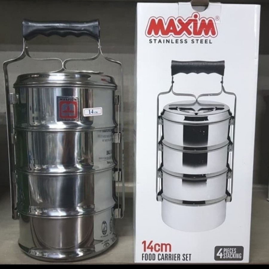 Jual Rantang Stainless 14 cm / 16 cm Susun 3 atau Susun 4 / Rantang ...