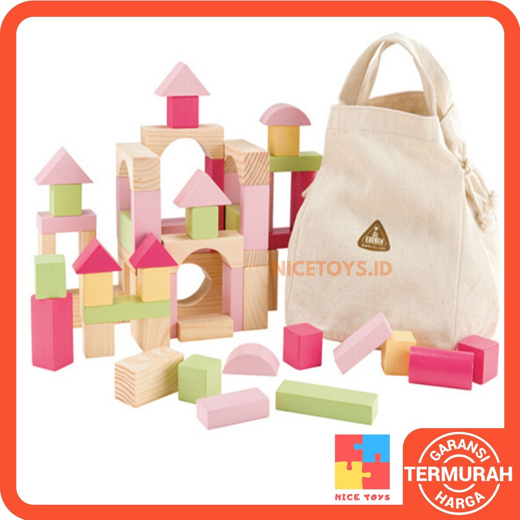 Jual ELC Wooden Block Mainan Balok Susun Wooden Toys Mainan Kayu ...