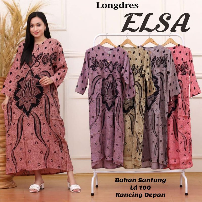 Jual BATIK WANITA DASTER PANJANG RAYON DRESS ( LONGDRES ELSA ) | Shopee ...