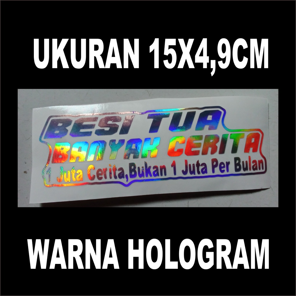 Jual stiker skotlet kata kata besi tua banyak cerita stiker skotlet ...