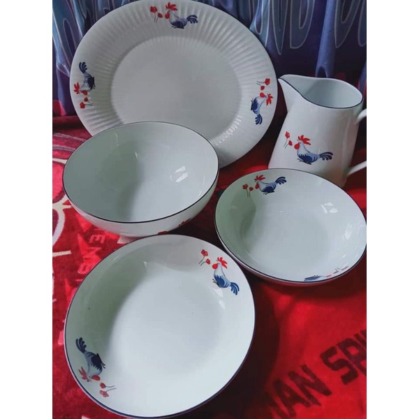 Jual PORCELAIN Piring Oval Teko Mini Mangkok Besar Bahan Porselen ...