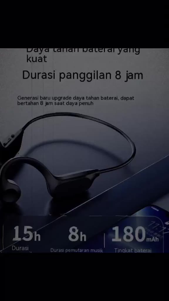 Jual Mp3 headset memory card/Earphone Bluetooth Nyata/Kenakan di leher ...