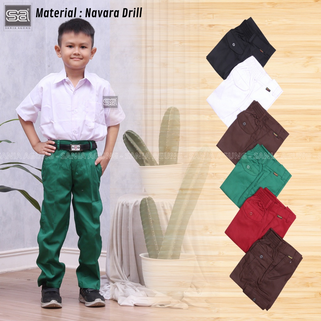 Jual Seragam SD MI Bawahan Celana Panjang SD MI Hijau Paspol Navara ...