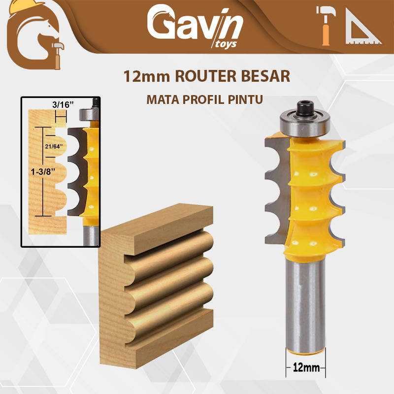 Jual Mata profil Kayu 1/2" - Router Bit 12mm Shank Profil List Jendela ...