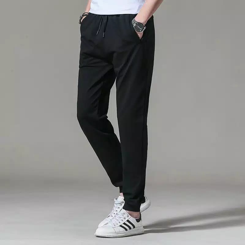 Jual Celana Trening Jogger Panjang Polos Panjang Hitam | Shopee Indonesia