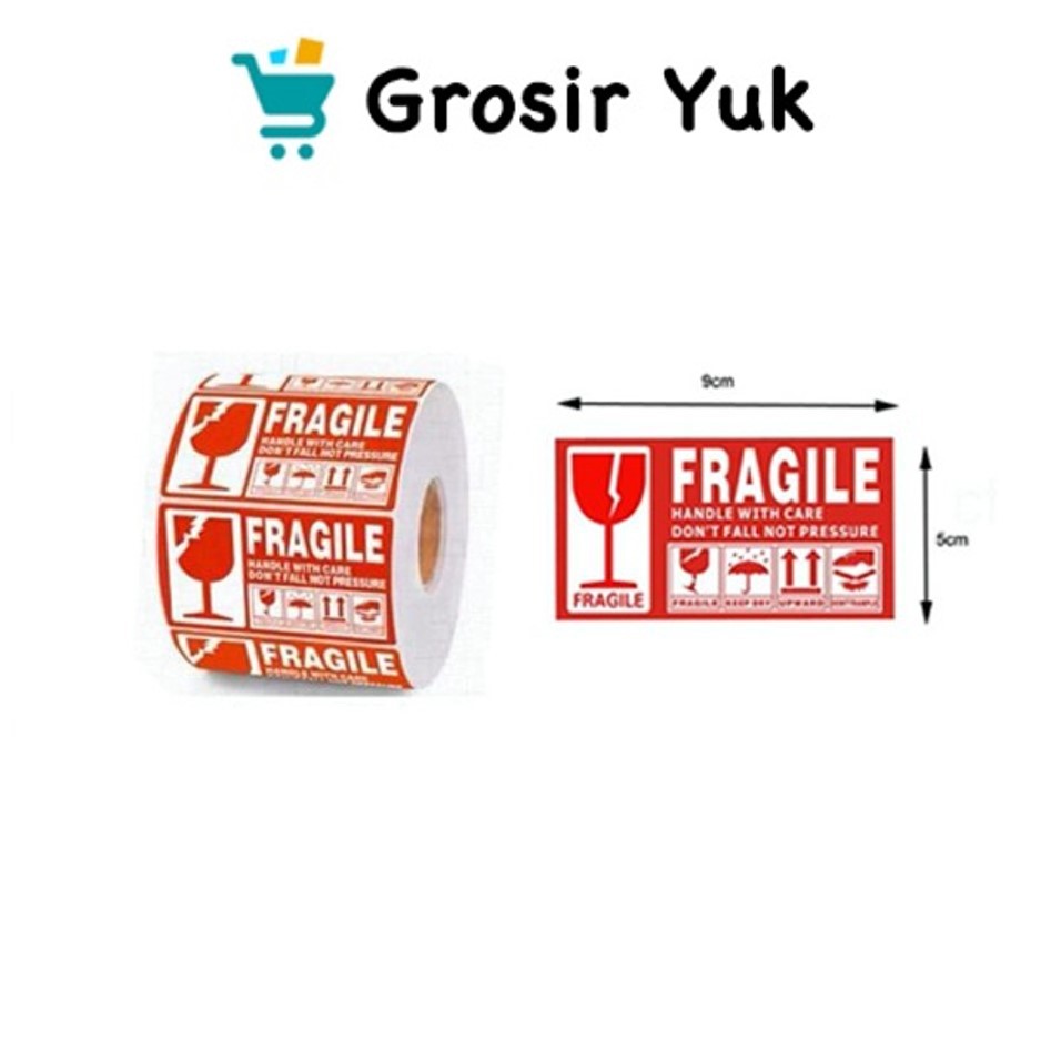 Jual Sticker Fragile 9x5 cm Jangan Dibanting Label Per 1 Roll (1000pcs ...