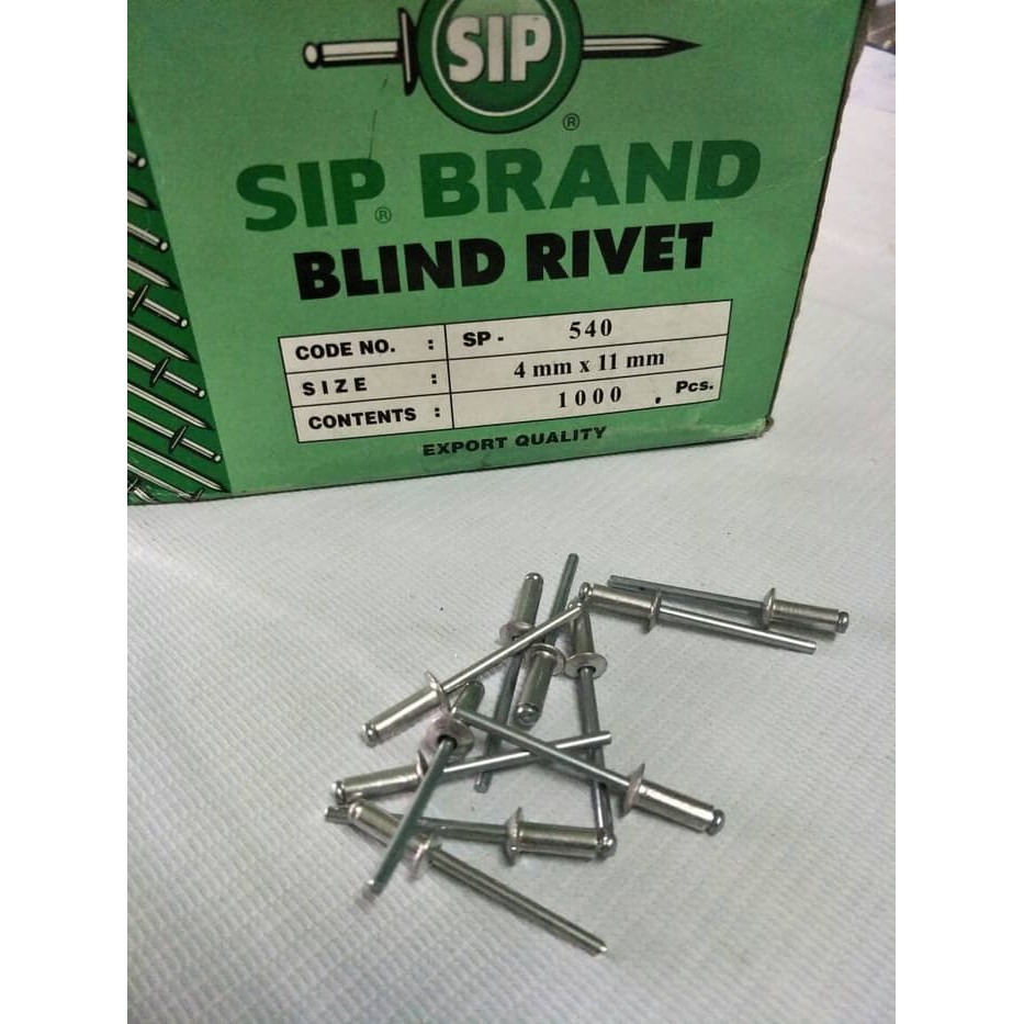 Jual Paku rivet 4mm x 11mm (10Bh) / Paku rivet 4 mm / Paku rivet 540 ...