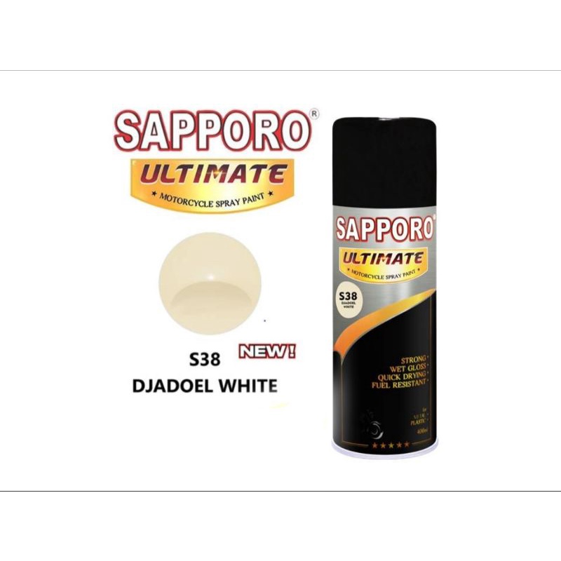 Jual SAPPORO ULTIMATE S38 DJADOEL WHITE CAT SEMPROT SPRAY PAINT WARNA PUTIH CREAM JADUL KILAP ...