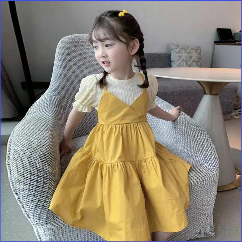 Jual COD Korean Dress Anak Perempuan Lengan Panjang Gaun Anak Perempuan ...