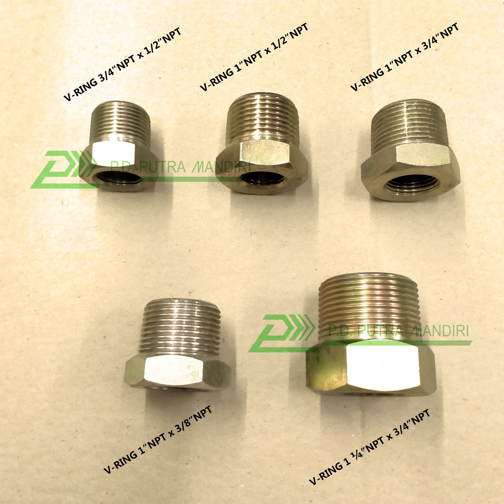 Jual V Ring 1/2" NPT x 3/8" NPT - Besi (Adaptor / Reducer) | Shopee ...