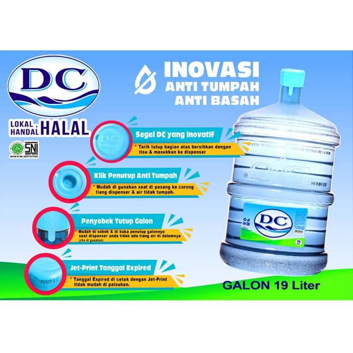 Jual DC Air Minum Air Mineral Kemasan Galon 19 Liter + isi | Shopee ...