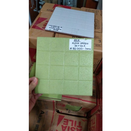 Jual Keramik Lantai Kamar Mandi Asia Alpha Green 20x20 KW1 | Shopee Indonesia