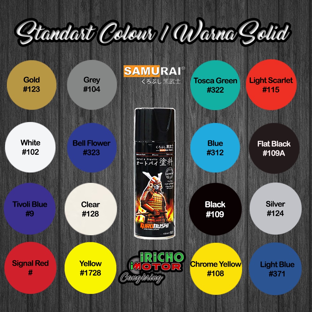 Jual Cat Samurai Paint Semua Warna Standart Bisa Pilih Warna | Shopee ...