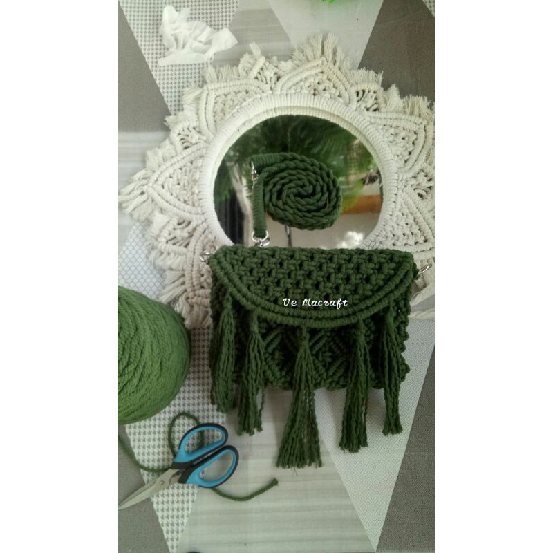 Jual Tas Makrame || Tas boho || Tas selempang makrame || Macrame sling ...