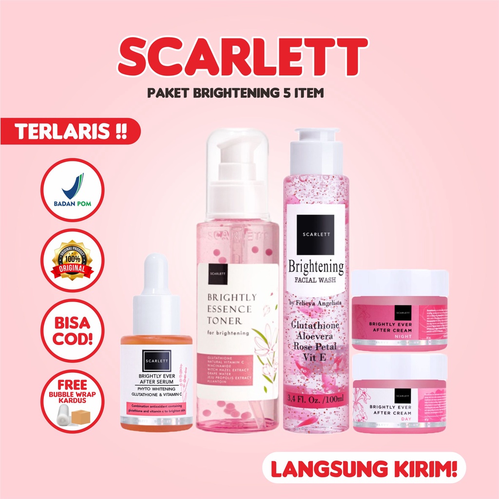 Jual Scarlett Whitening Paket Brightening [FREE GIFT] Series by Felicya ...