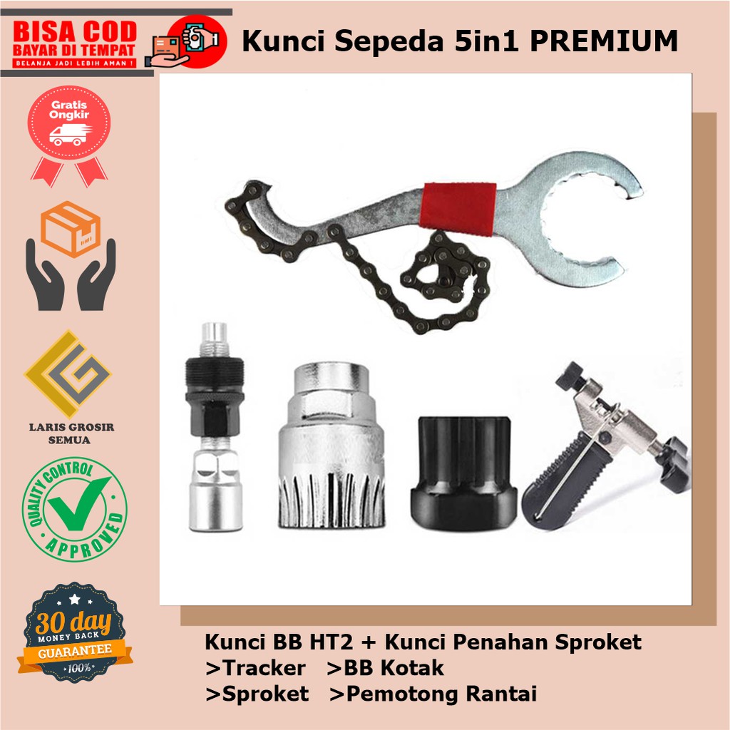 Jual Kunci Sprocket Sepeda Kunci Sepeda 5 in 1 Alat Reparasi Sepeda ...