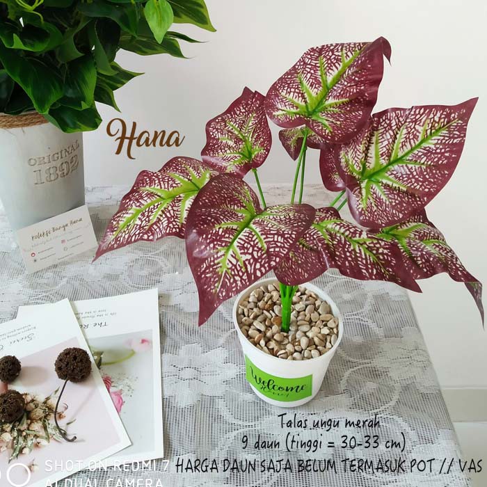 Jual Daun plastik dekorasi / daun hijau artificial/ daun plastik hias ...