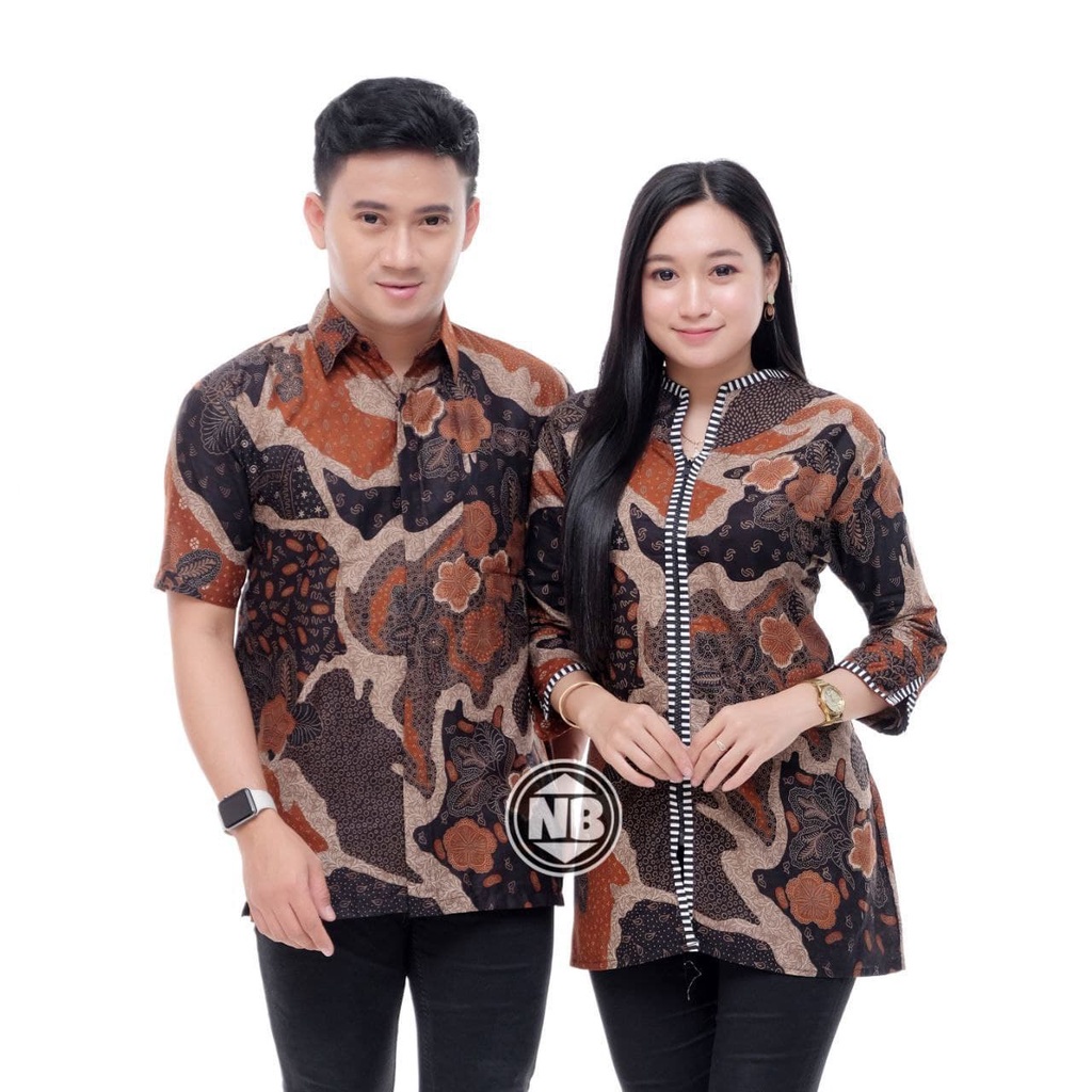 Jual Set Couple Batik pulau coklat - Atasan Batik Cewek motif pulau ...
