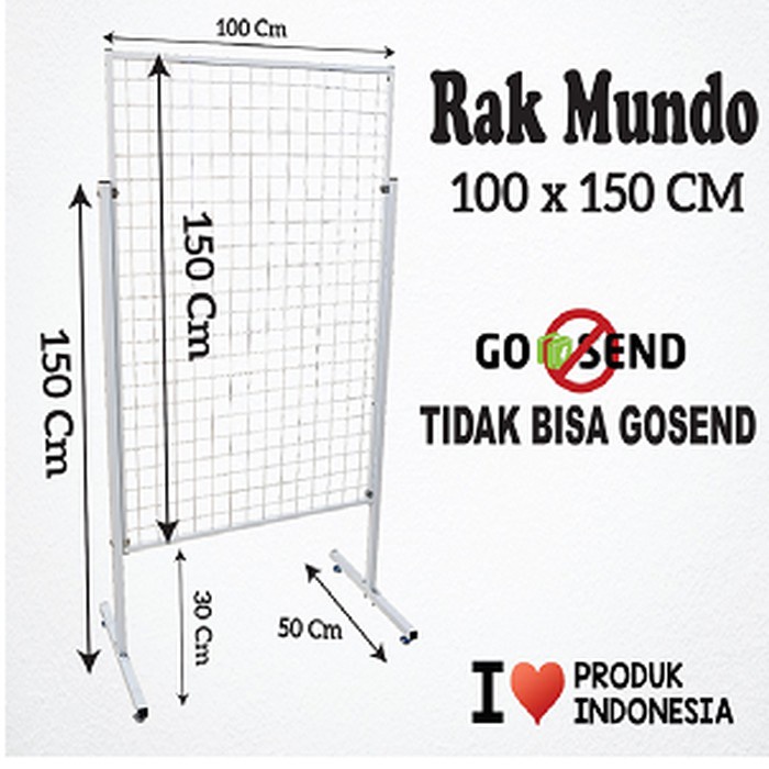 Jual Rak/ ram aksesoris besi ukuran 150 x 100 + kaki/mundo display ...