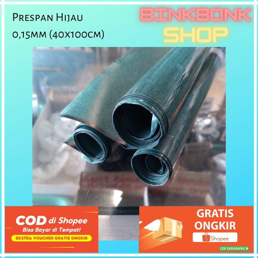 Jual Prespan Hijau Tebal 0.15 mm Ukuran 40x100 cm Kertas Pelapis Gulung ...