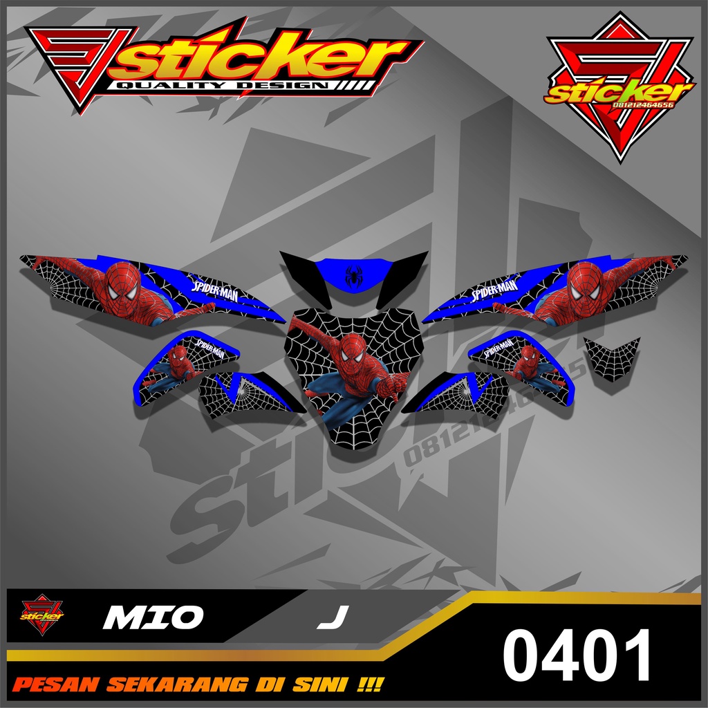 Jual 0401 STICKER DECAL MIO J DESIGN SPIDERMAN | Shopee Indonesia