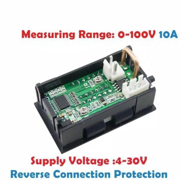 Jual Voltmeter Baru Voltmeter 4 Digit Digital Mini Dc 0-100V 10A Ampere ...