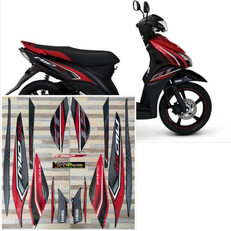 Jual striping original Yamaha Mio GT hitam merah tahun 2013 2014 ...