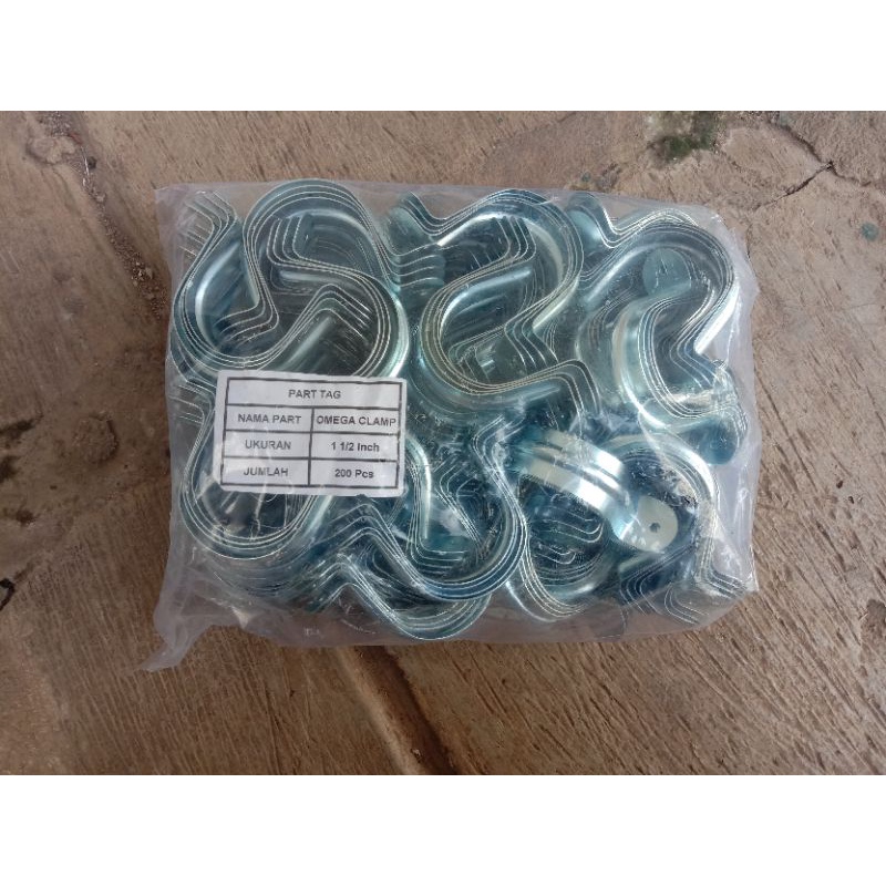 Jual Klem plat besi 1 1/2" inch tebal / pipe clamp / klem omega ...