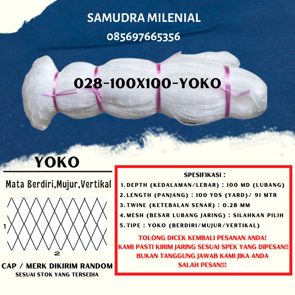 Jual Jaring Ikan 028 100x100 YOKO / TATE Tulis di Catatan MURAH LENGKAP | Shopee Indonesia