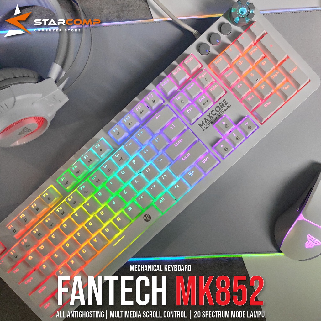 Jual Fantech MAXCORE MK852 Keyboard Mechanical MAXCORE Space WHITE ...