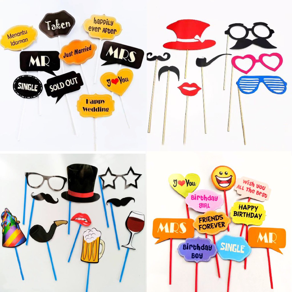 Jual Photobooth PROPS Kertas Stick | Shopee Indonesia