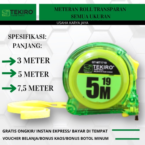 Jual HARGA MURAH JUALL Meteran Transparan Semua Ukuran 3M,5M,7,5M ...