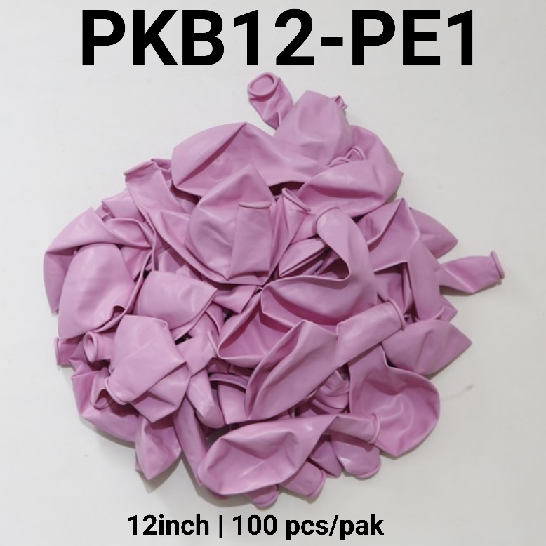 Jual PKB12-PE1 Balon latex 12 inch 1 pak 100 macaron pastel ungu ...