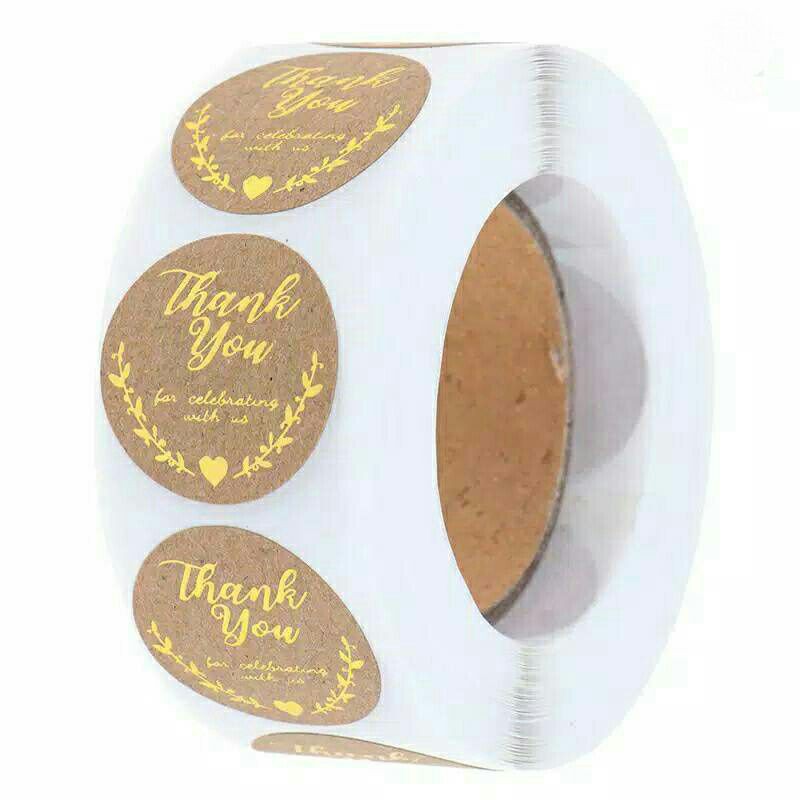 Jual Stiker Ucapan Terima Kasih Sticker Thank You Tulisan Glossy Emas ...