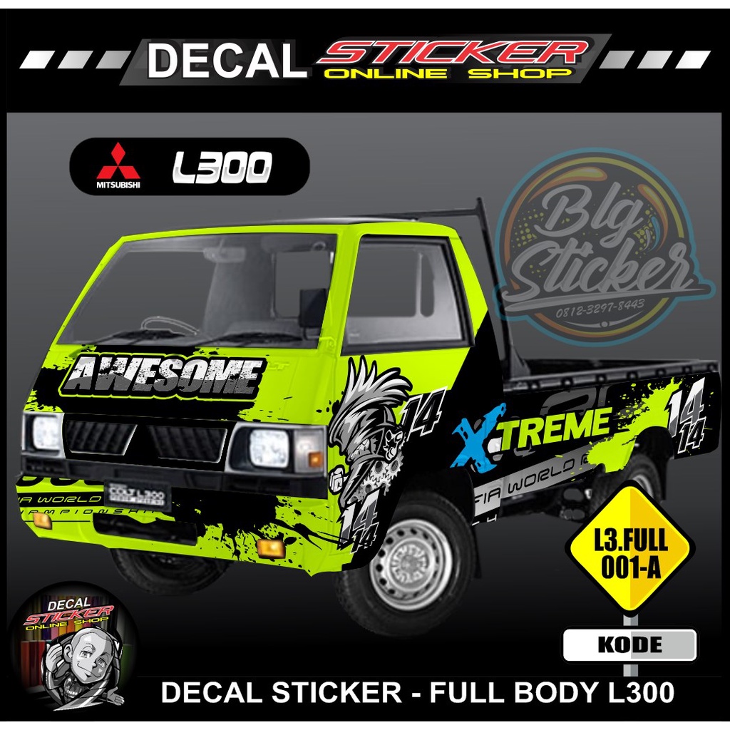Jual STIKER MOBIL PICKUP L300 FULL BODY DECAL PRINT VARIASI XTREME ...